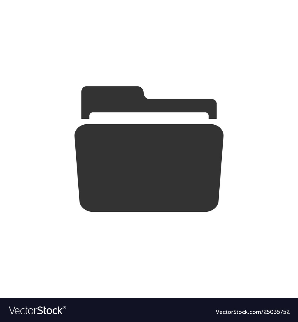 Folder icon isolated flat design Royalty Free Vector Image