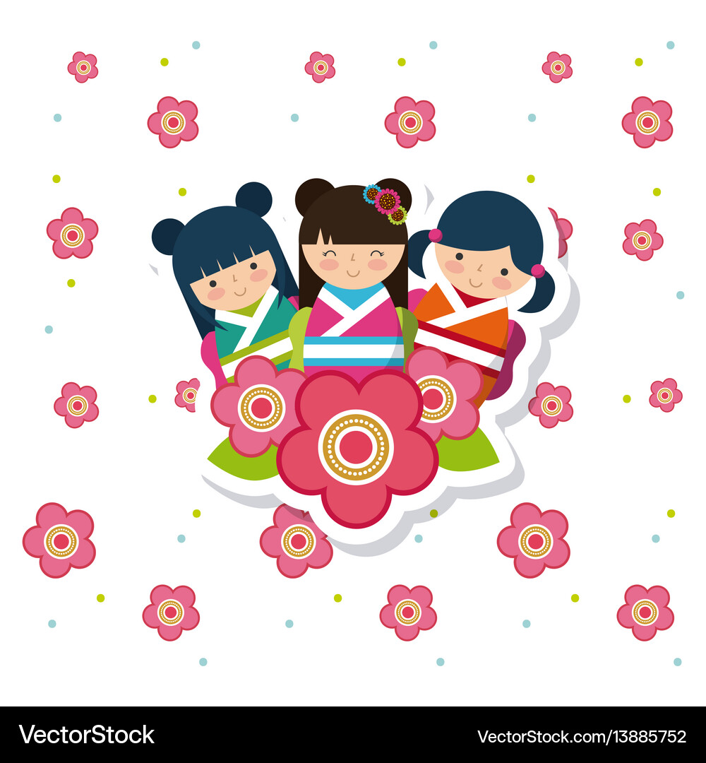 Japanese girls design Royalty Free Vector Image