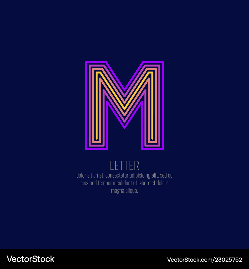 Modern linear logo and sign the letter m Vector Image