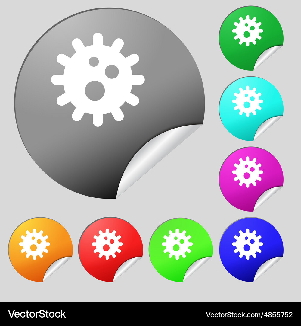 Naval mine icon sign set of eight multi-colored Vector Image