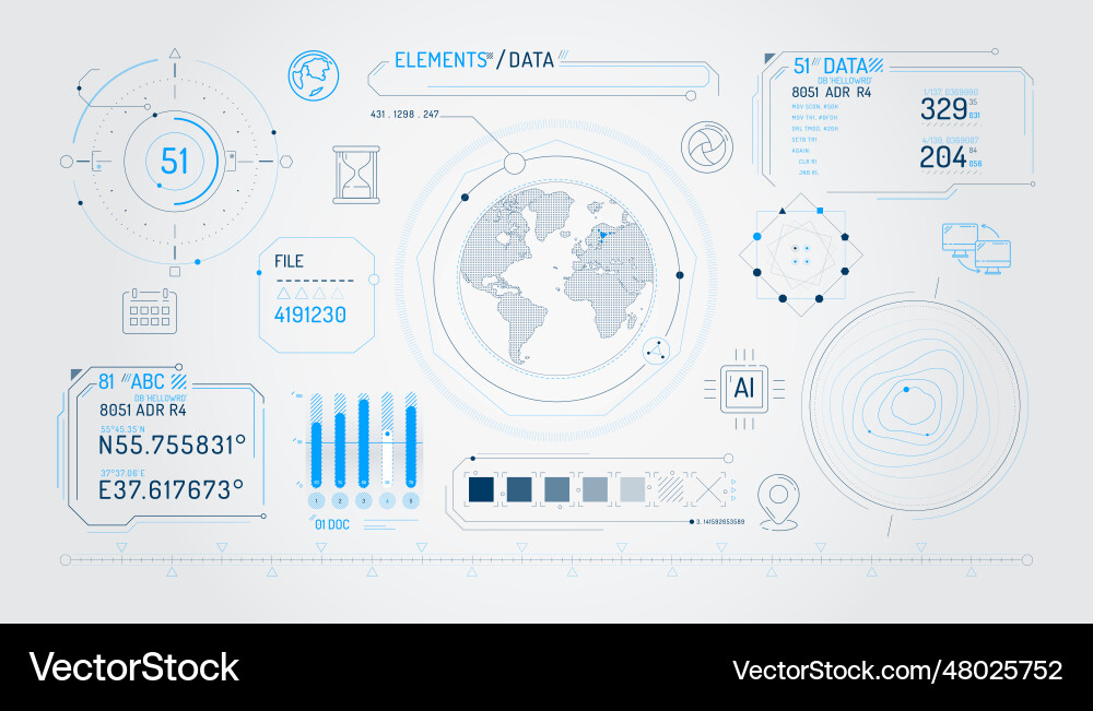 Set of infographic elements about geolocation and Vector Image