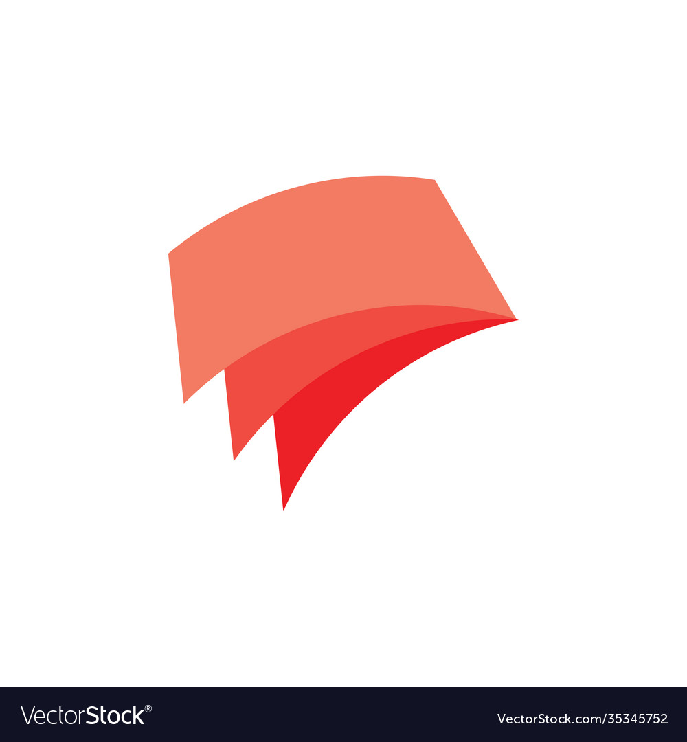 Simple 3d gradient geometric paper notes logo Vector Image