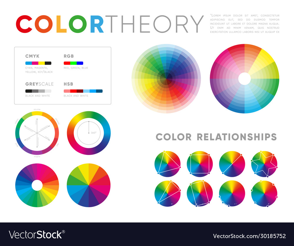 Templates color theory presentations Royalty Free Vector