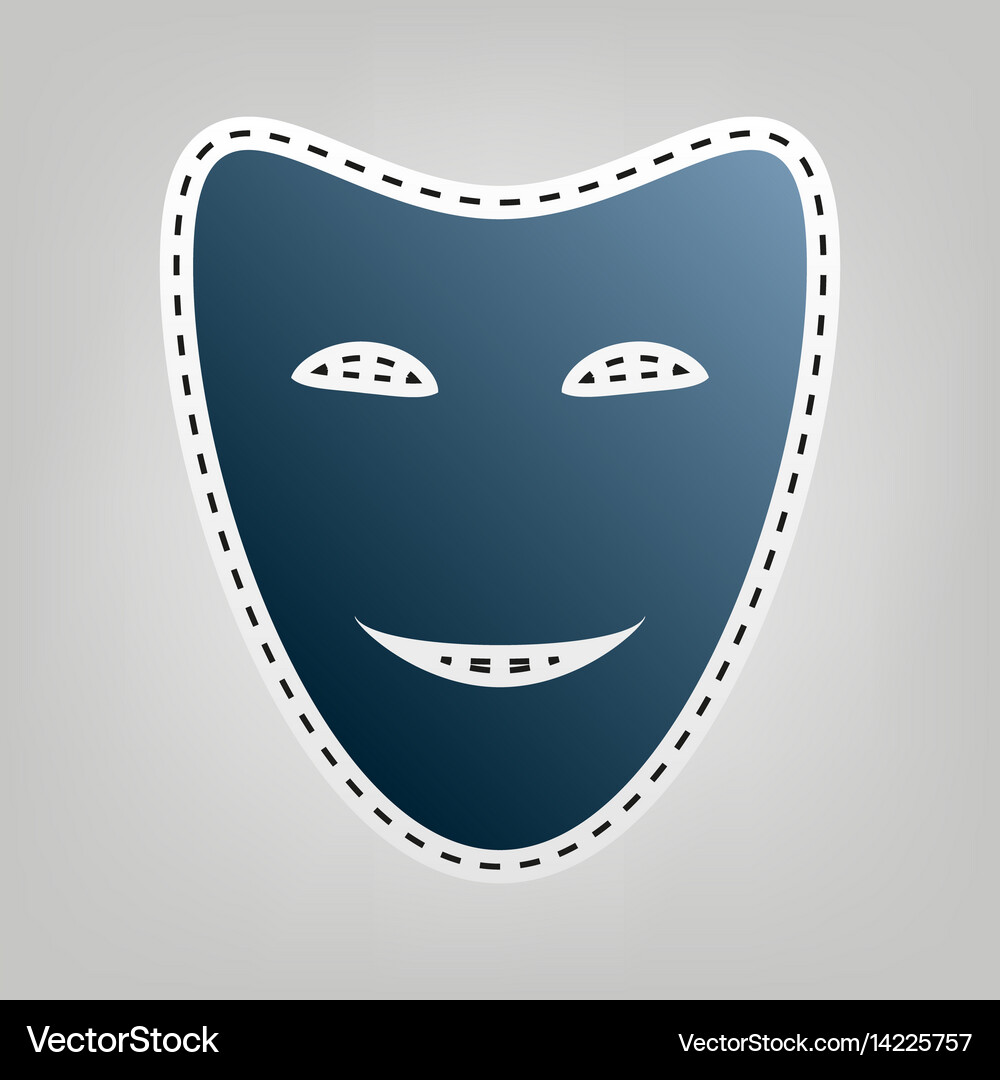 Comedy theatrical masks blue icon Royalty Free Vector Image