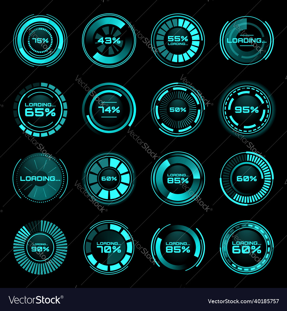 Hud futuristic loading progress bars sci fi Vector Image Hud futuristic loading progress bars sci fi Vector Image