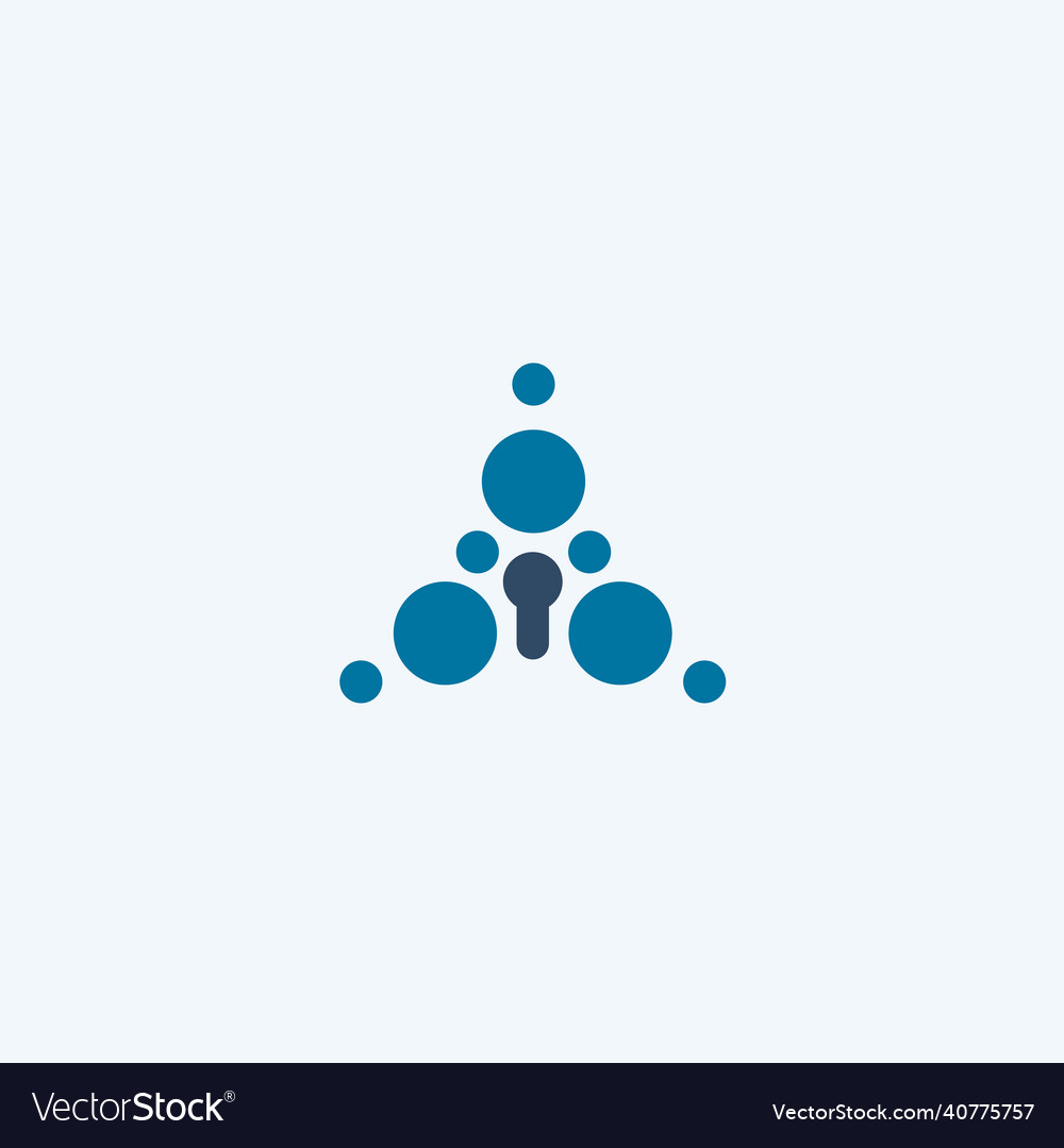 Keyhole abstract bubbles in triangle shape logo Vector Image Keyhole abstract bubbles in triangle shape logo Vector Image