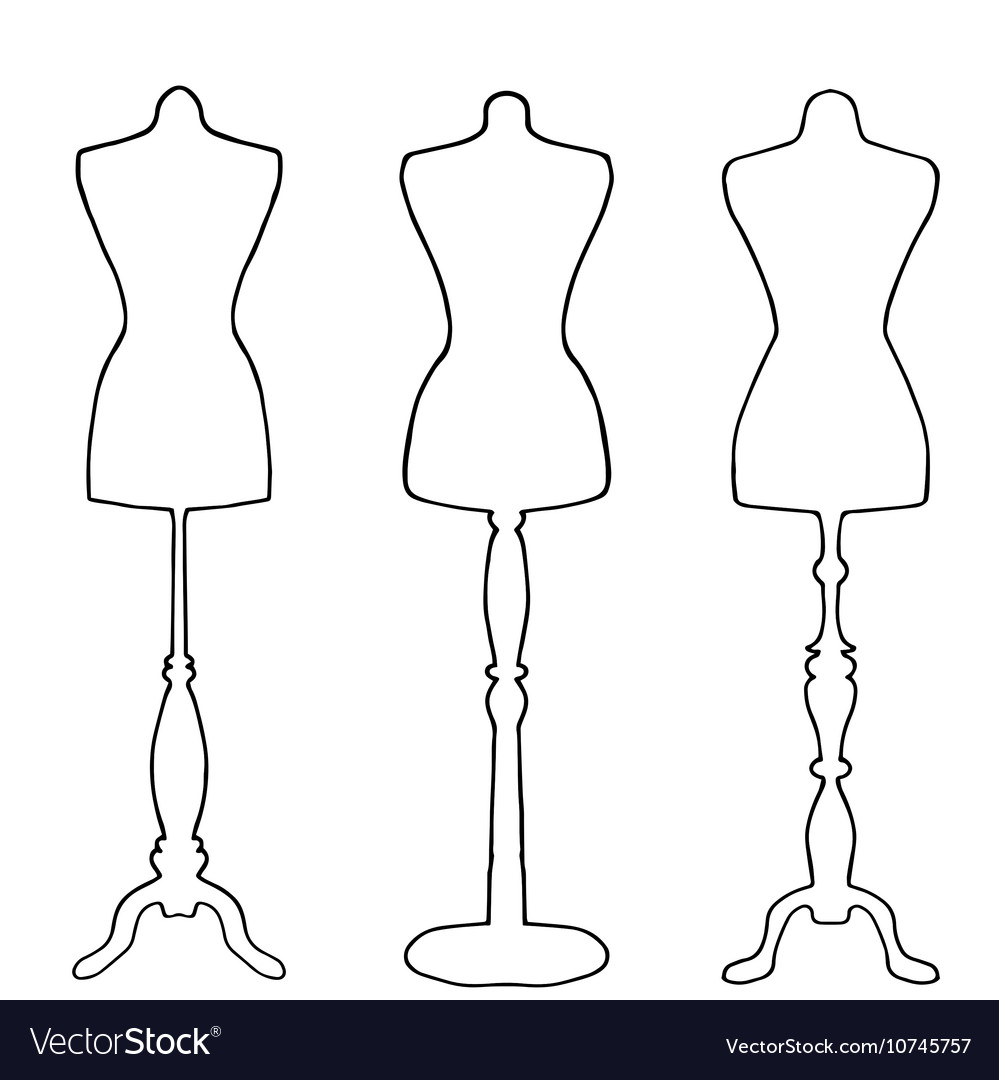 Mannequins Drawn In Outline Royalty Free Vector Image