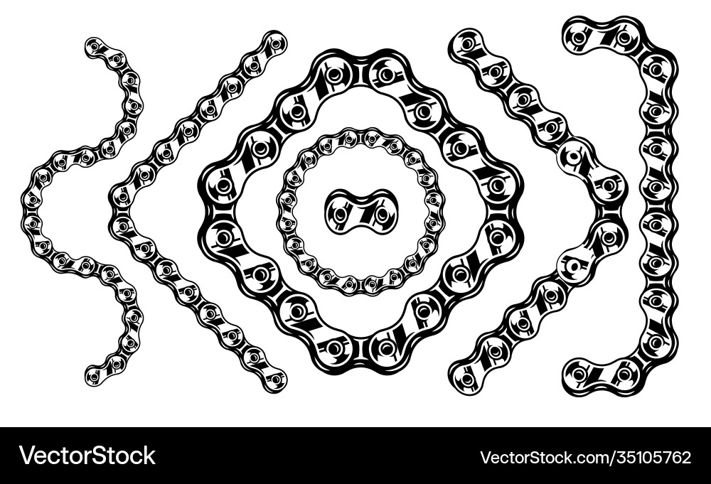 Bicycle chain brush vintage template Royalty Free Vector