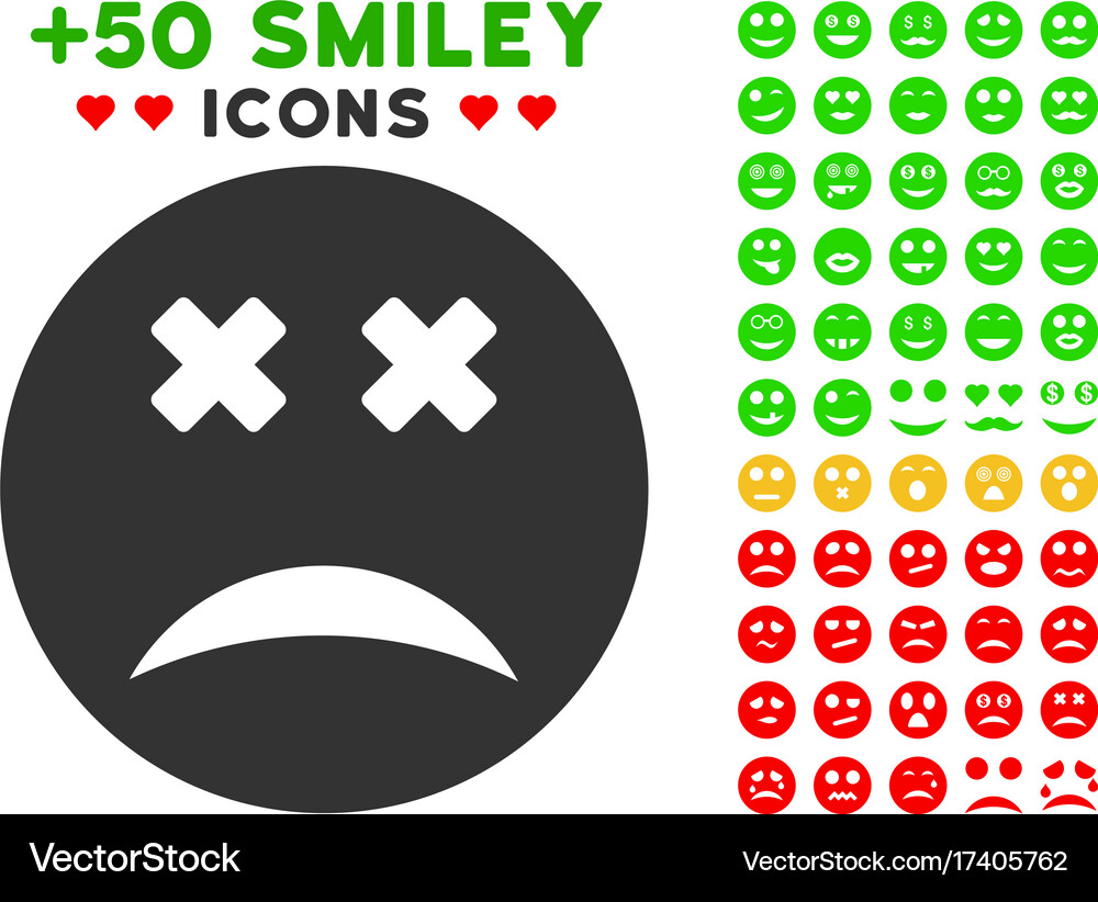 Blind smiley icon with bonus emoticon set Vector Image