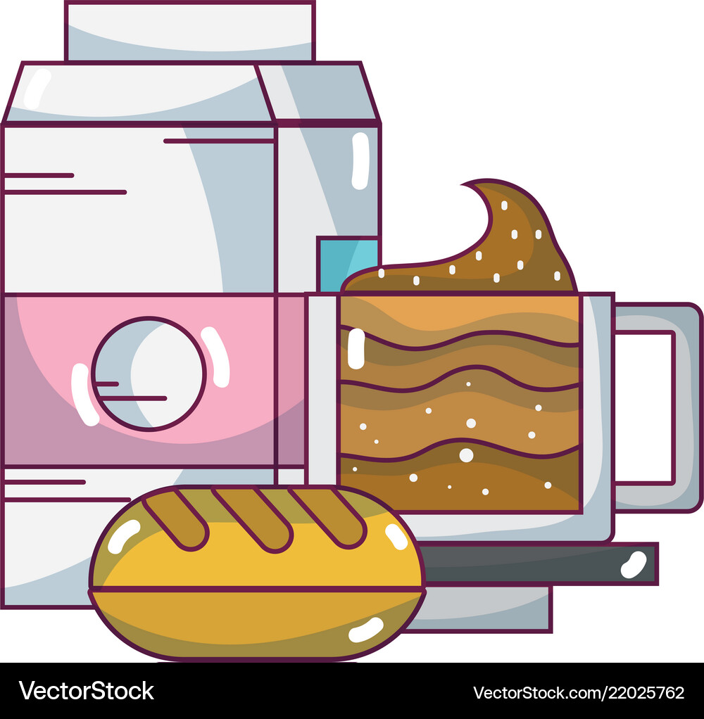 Breakfast food cartoons Royalty Free Vector Image