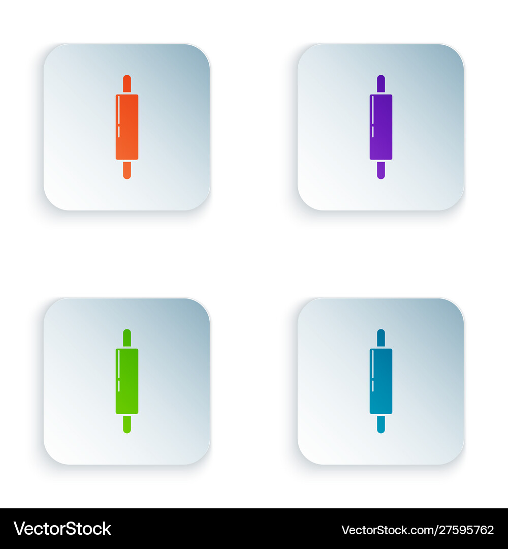 Color rolling pin icon isolated on white Vector Image