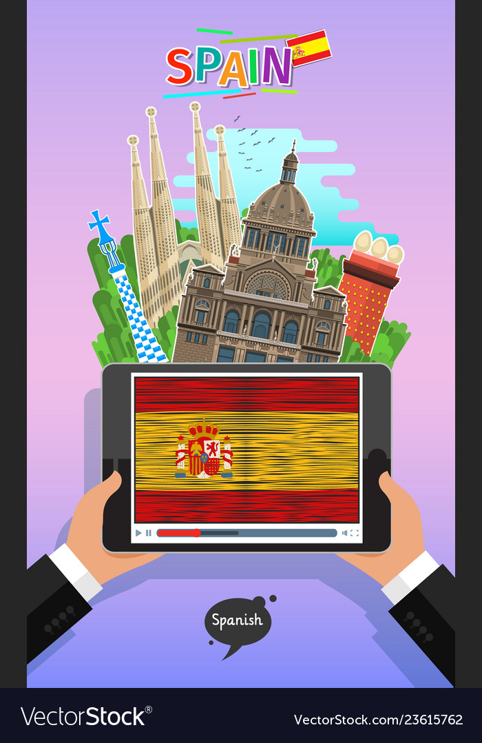 Concept of travel or studying spanish Royalty Free Vector