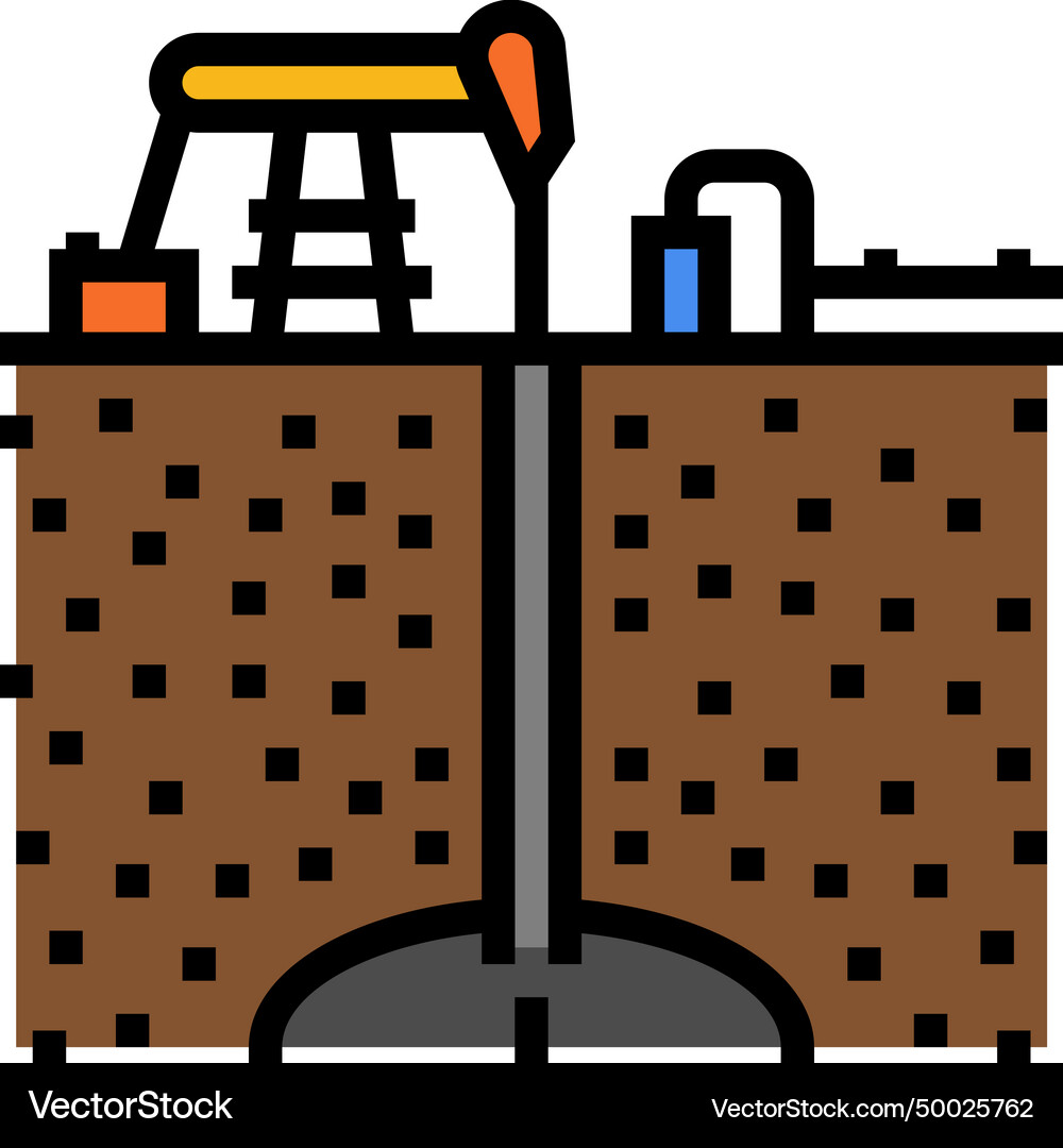 Extraction oil industry color icon Royalty Free Vector Image