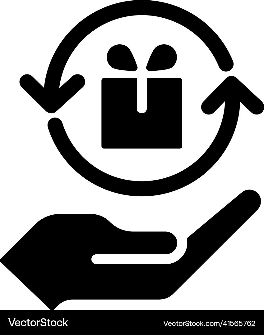 Gift economy black glyph icon Royalty Free Vector Image