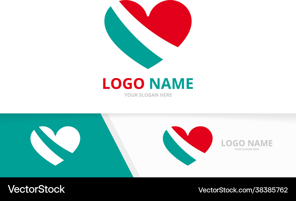 Heart love logotype combination design template Vector Image