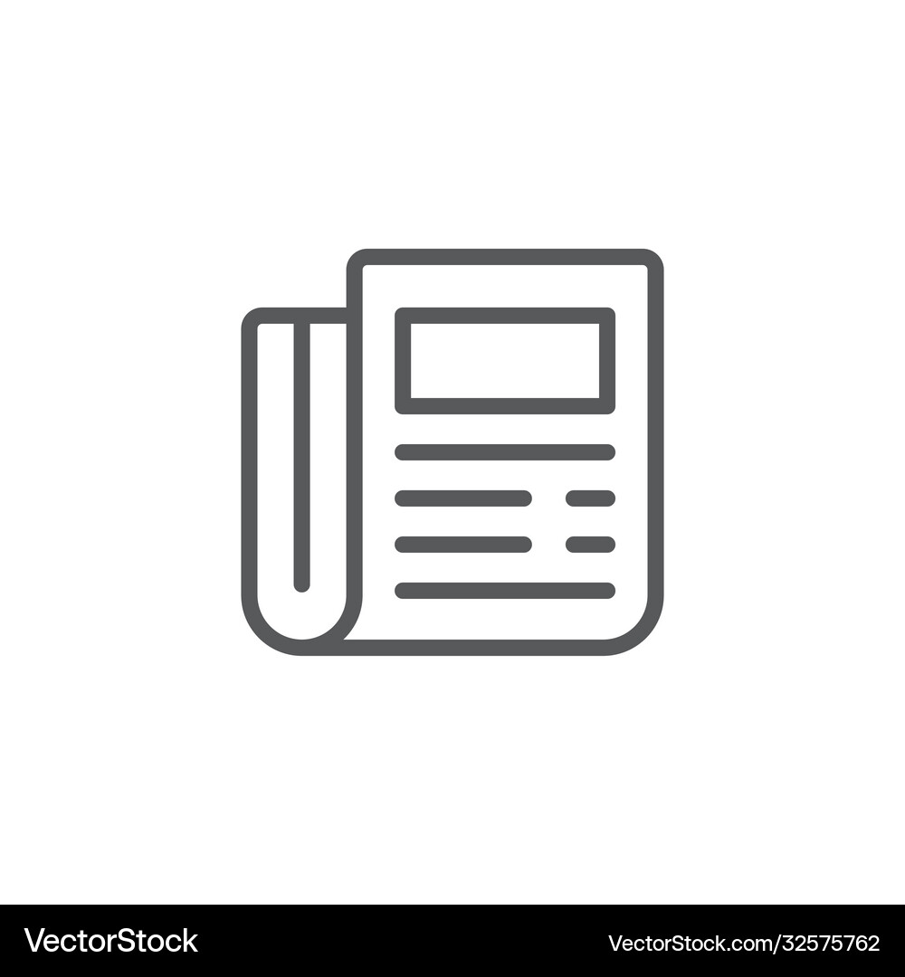 Newspaper headline icon symbol isolated on white Vector Image
