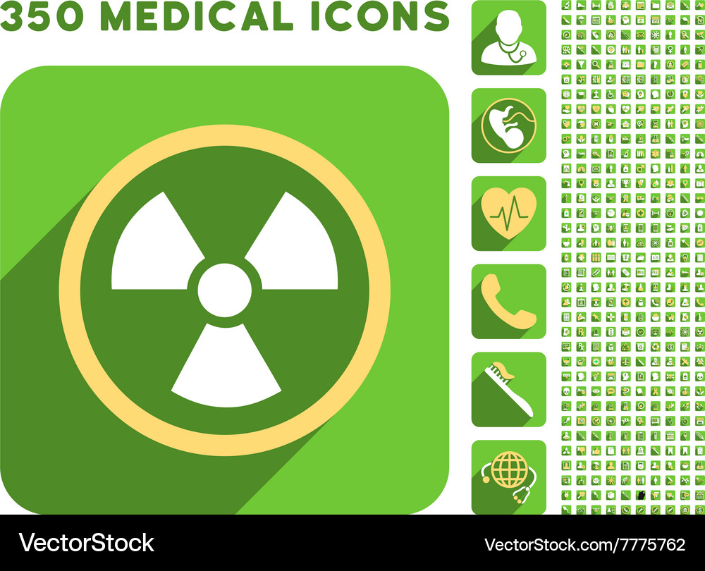 Radiation danger icon and medical longshadow Vector Image