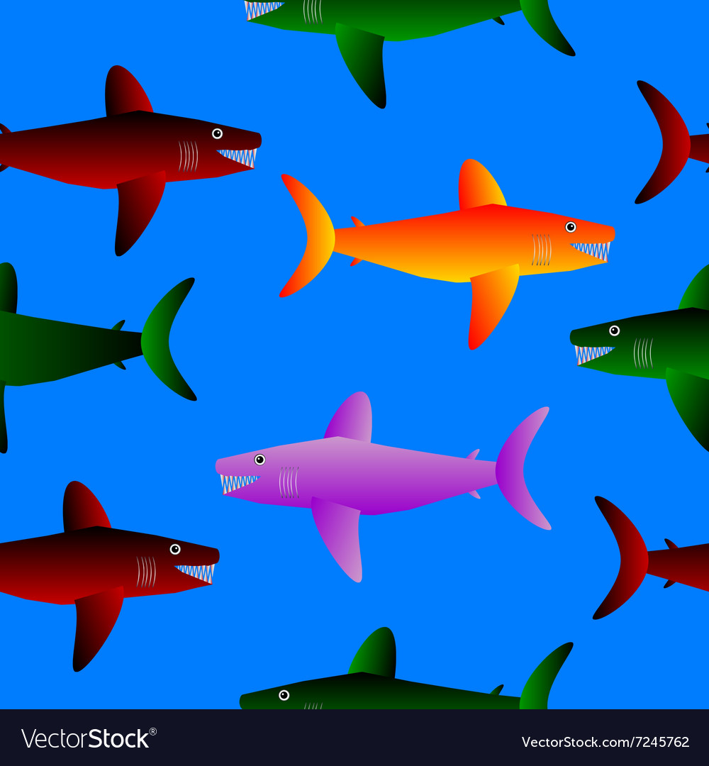 Shark seamless pattern Royalty Free Vector Image