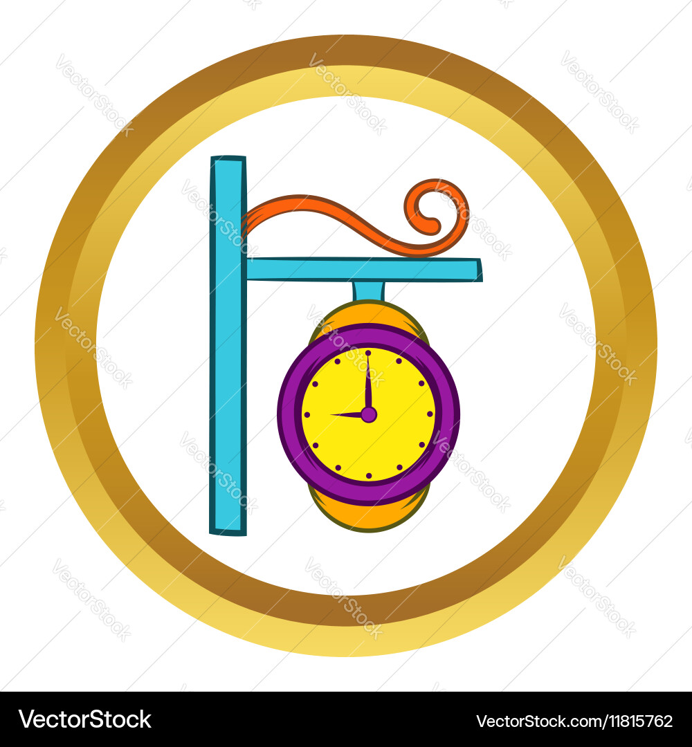 Station clock icon cartoon style Royalty Free Vector Image