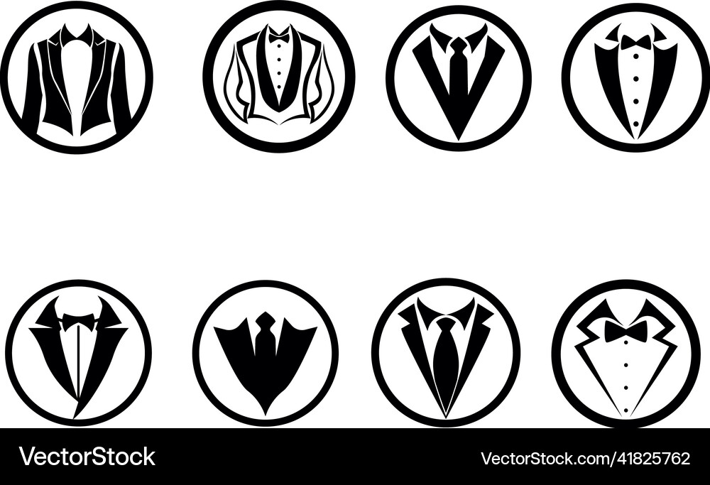 Tuxedo logo and symbol icon Royalty Free Vector Image