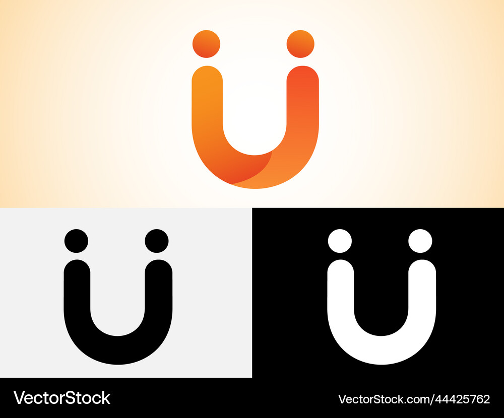 U logo png letter design creative and mod Vector Image