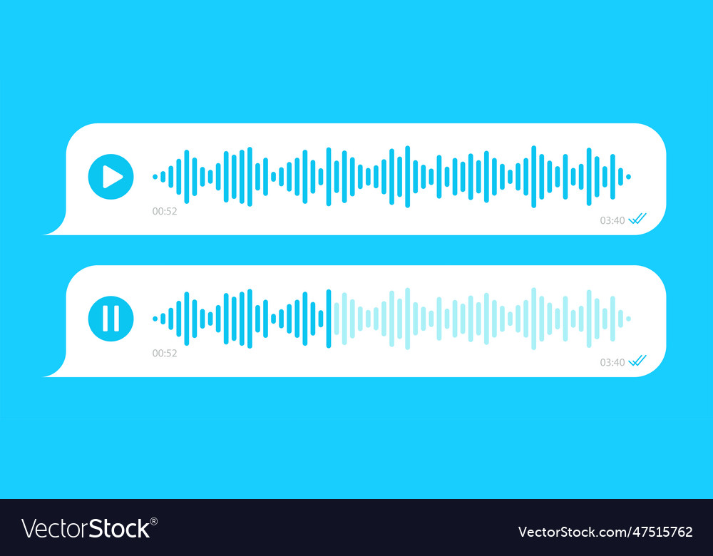 Voice message ui interface bubble set Royalty Free Vector