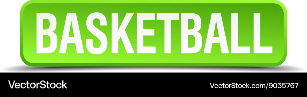 Basketball green 3d realistic square isolated Vector Image