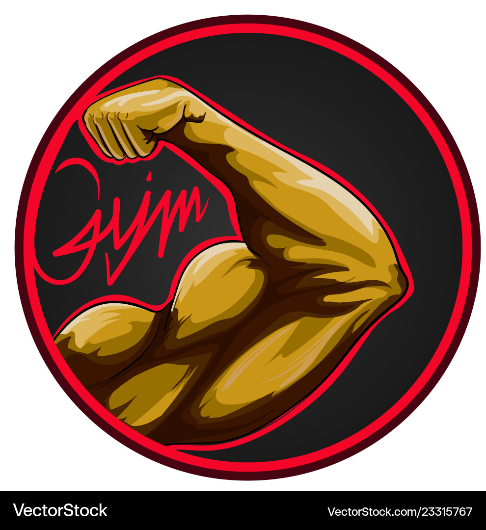 Biceps sport gym workout modern eps 10 Royalty Free Vector