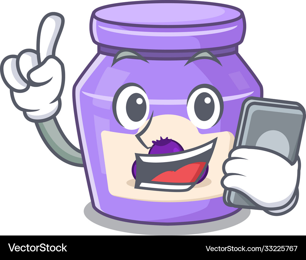Blueberry jam cartoon design style speaking Vector Image