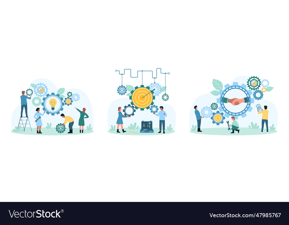 Business partnership teamwork and Royalty Free Vector Image Business partnership teamwork and Royalty Free Vector Image