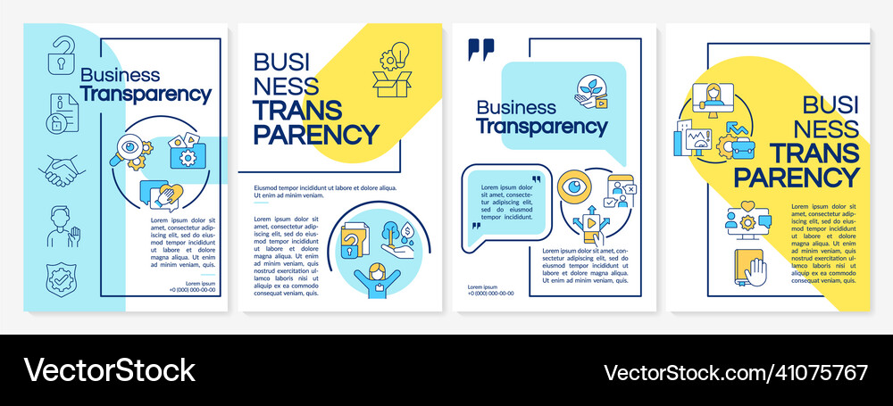 Business transparency blue and yellow brochure Vector Image