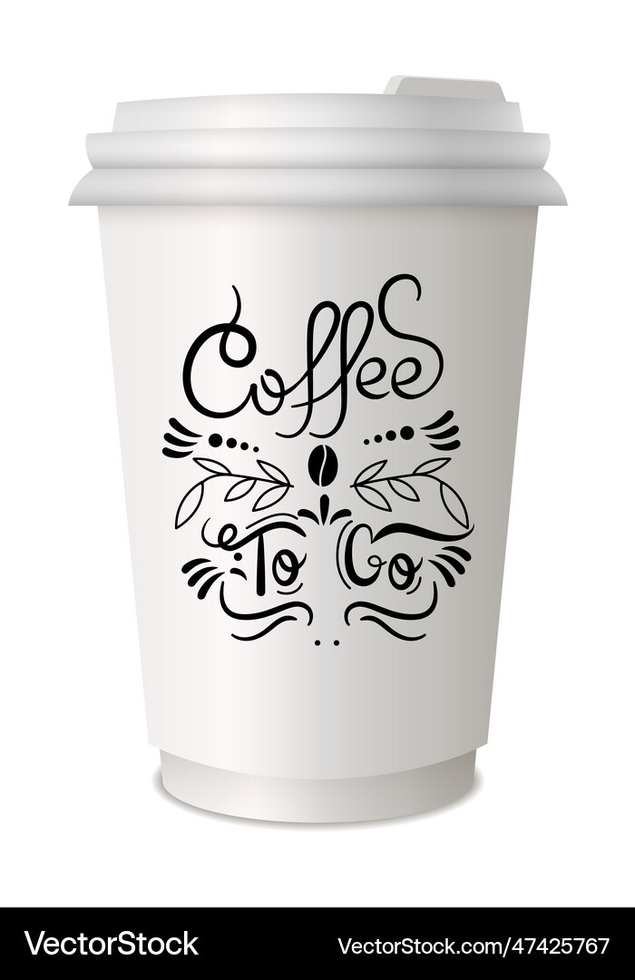 Coffee to go lettering on disposable cup – Royalty-Free Vector ...