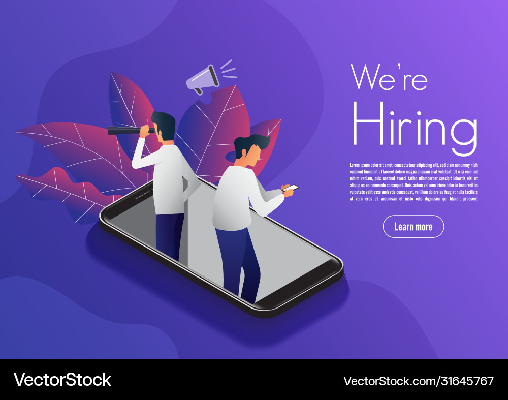 Design concept finding employee hr job Royalty Free Vector