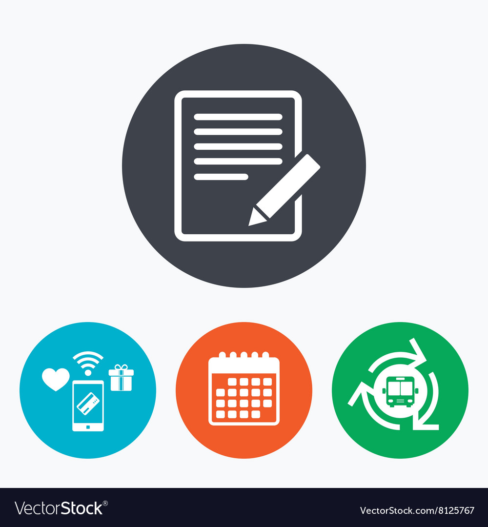 Edit document sign icon content button Royalty Free Vector