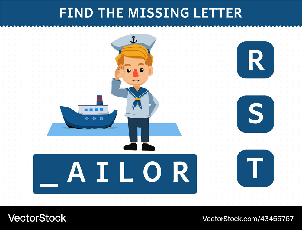 Education game for children find missing letter Vector Image