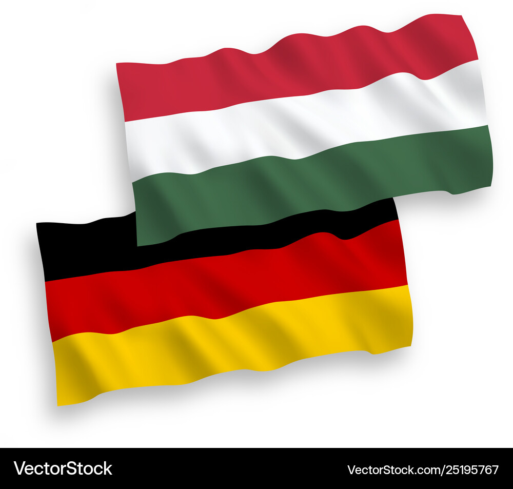 Flags hungary and germany on a white background Vector Image