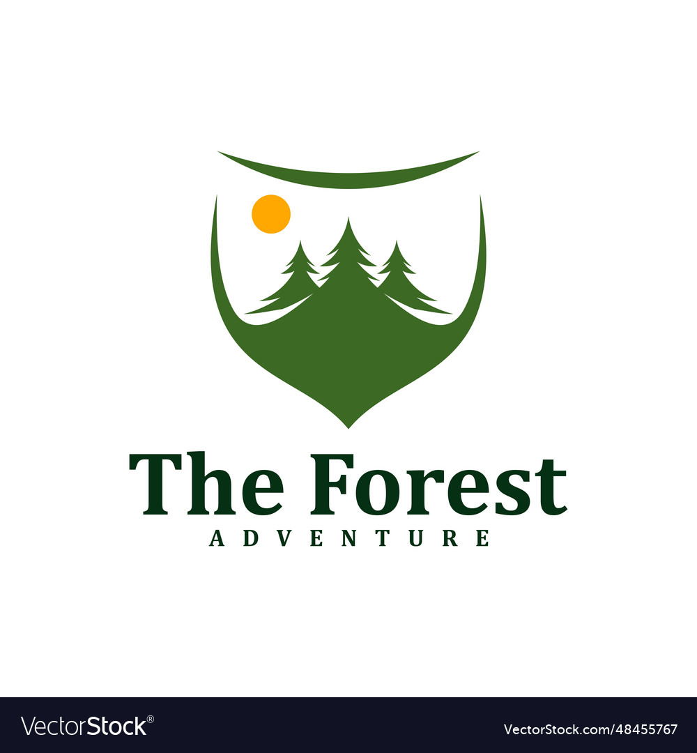 Forest logo design template creative pine Vector Image