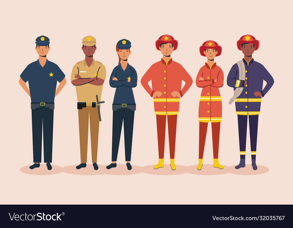 Group essential workers characters Royalty Free Vector Image