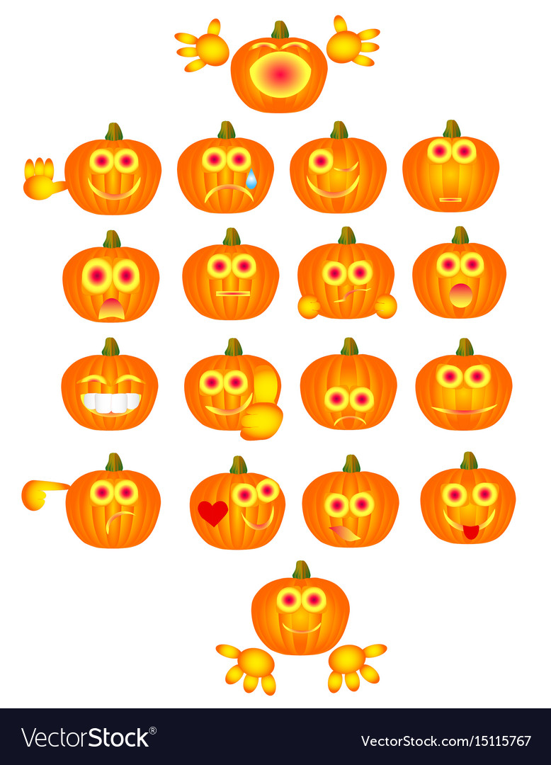 Halloween Pumpkins As Jack Olantern Royalty Free Vector