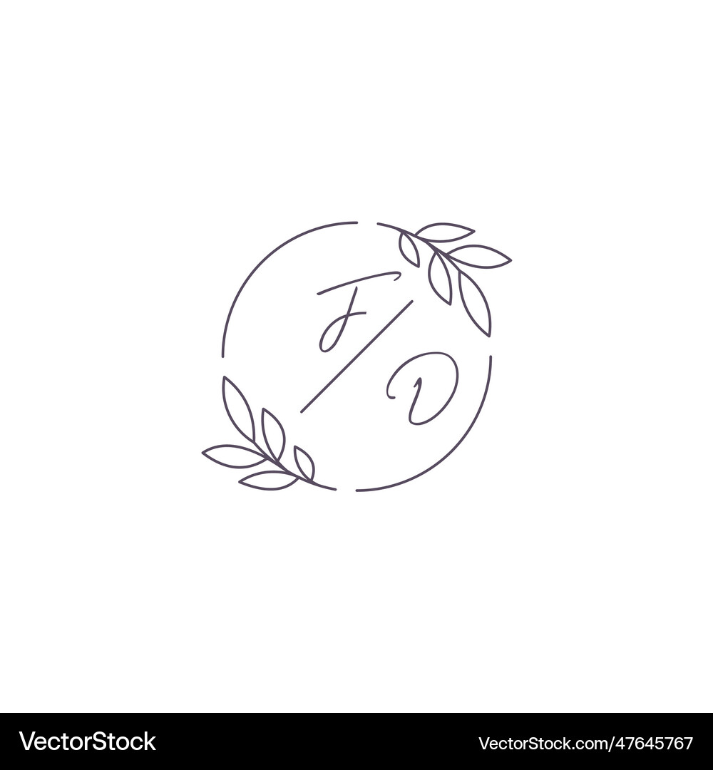 Initials fd monogram wedding logo with simple Vector Image