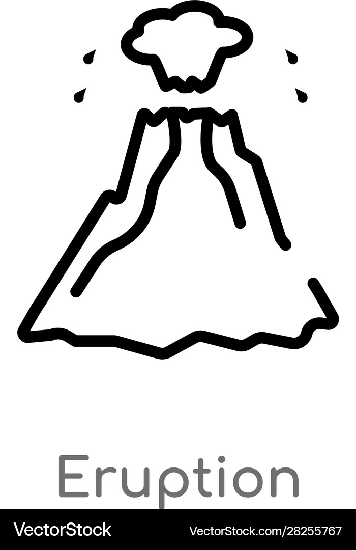 Outline eruption icon isolated black simple line Vector Image