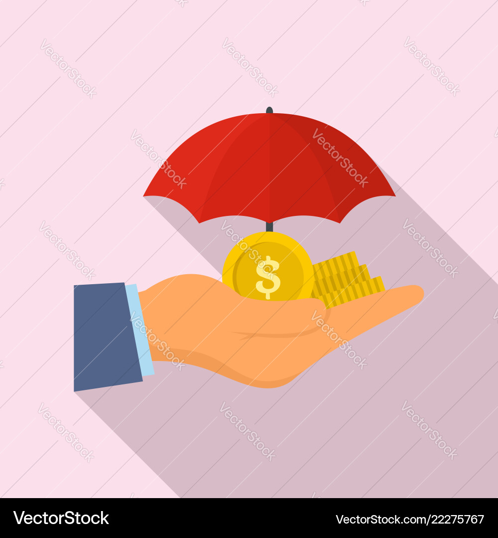 Safe money hand icon flat style Royalty Free Vector Image