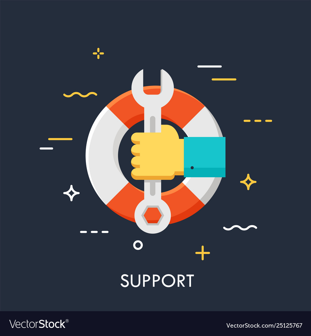 Support flat concept Royalty Free Vector Image