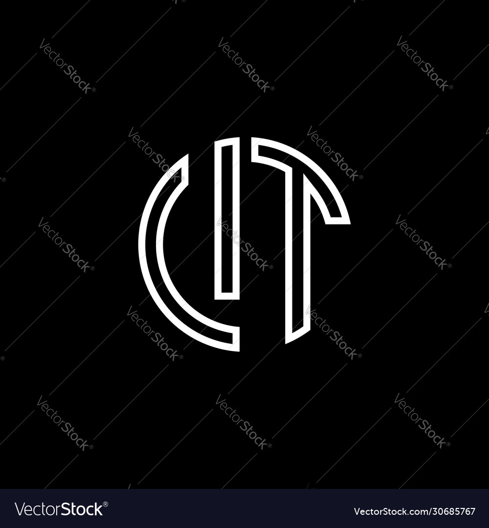 Ut monogram logo circle ribbon style outline Vector Image Ut monogram logo circle ribbon style outline Vector Image