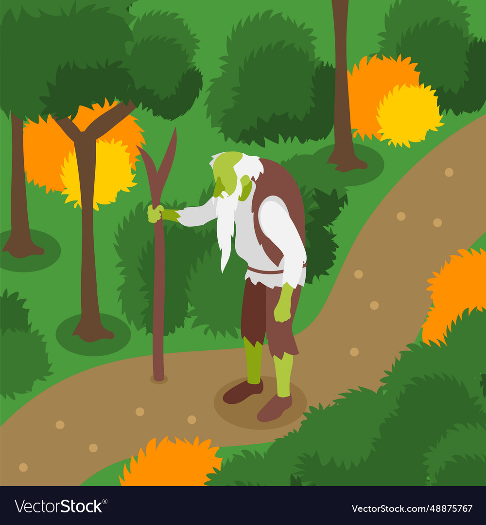 Wise Old Man Isometric Background Royalty Free Vector Image