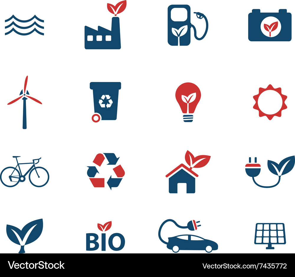 Alternative energy simply icons Royalty Free Vector Image