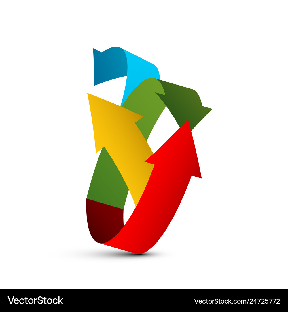 Arrows colorful arrow set isolated on white Vector Image