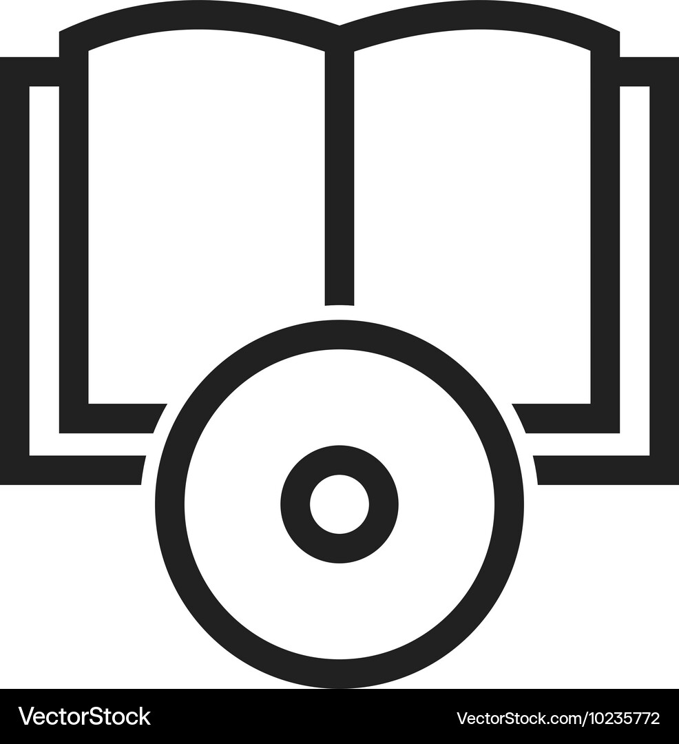 Book on cd Royalty Free Vector Image - VectorStock
