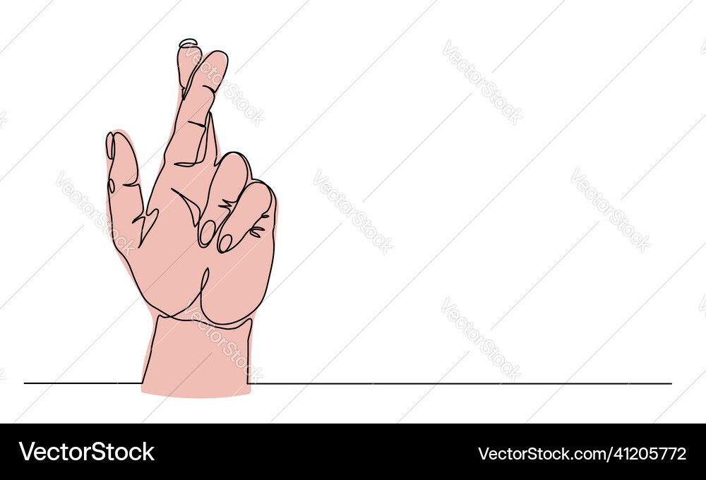Crossed fingers hand gesture when liar tries Vector Image