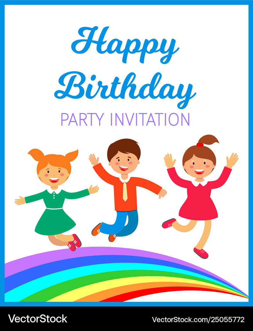 Happy birthday party invitation Royalty Free Vector Image